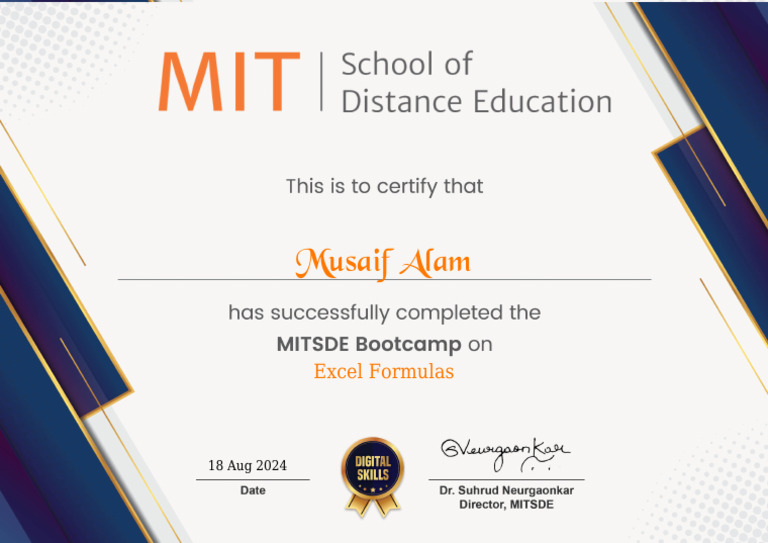Excel Formulas-Musaif Alam | PDF