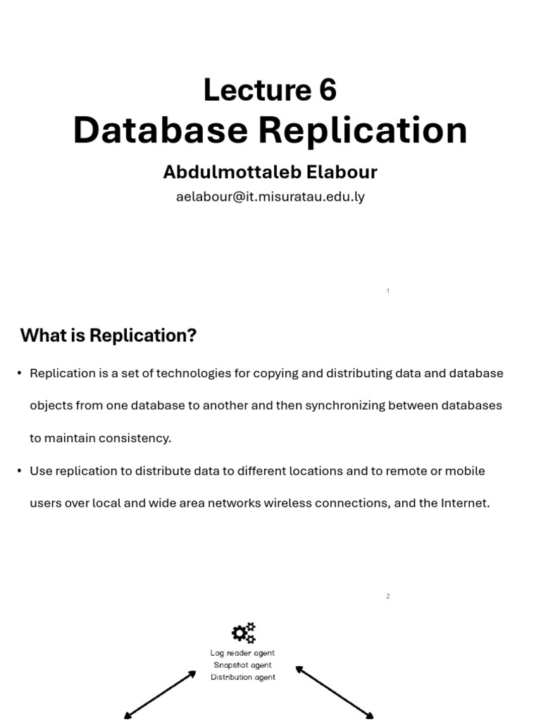 Lecture 6 - Replication | PDF | Replication (Computing) | Peer To Peer