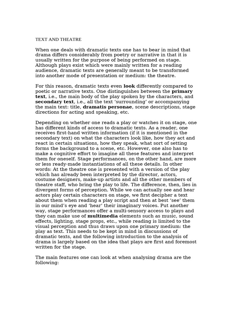 Introduction To Dramatic Texts | PDF | A Midsummer Night's Dream ...