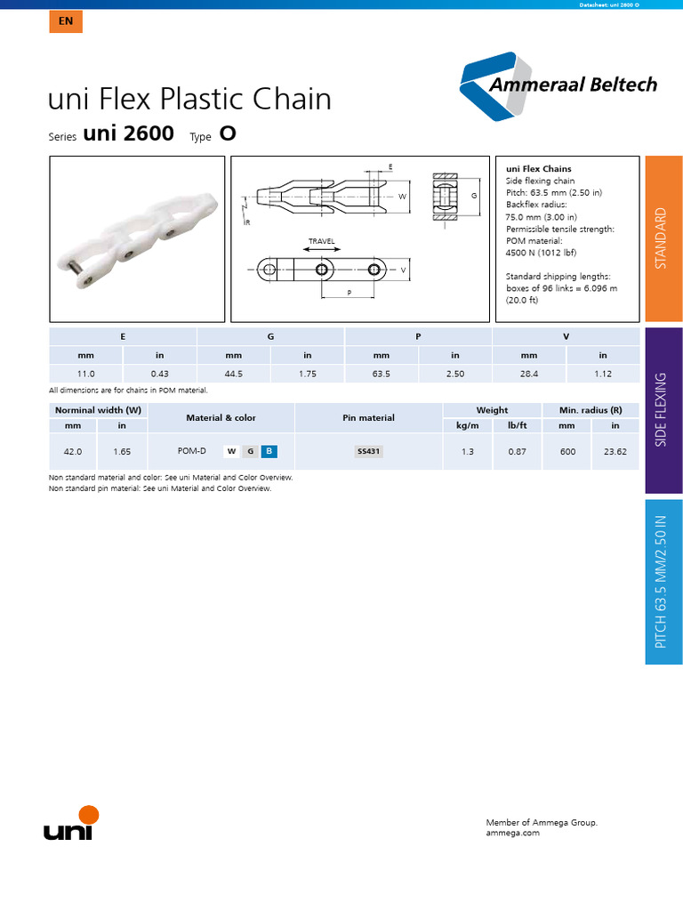 Datasheet Uni 2600 O en | PDF | Materials
