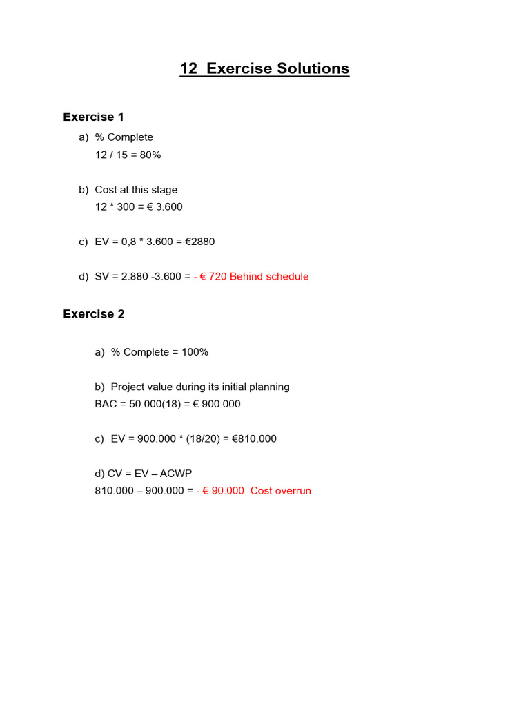 12 +Exercise+Solutions | PDF