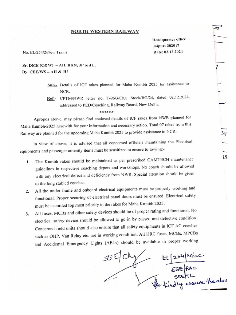 details of ICF rakes planned for MAHA KUMBH | PDF