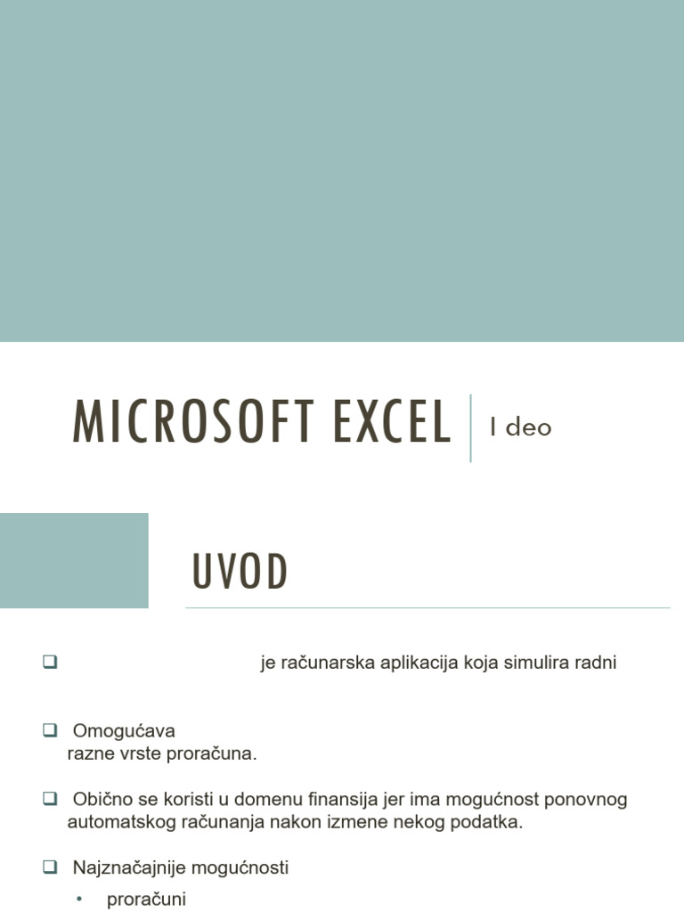 1 Excel-Uvod | PDF
