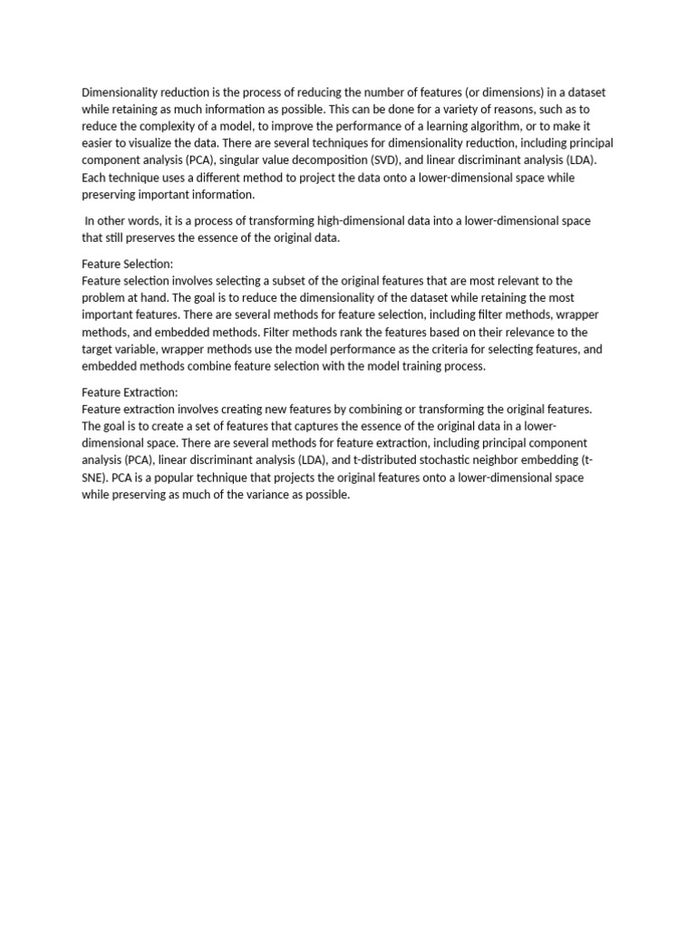 Dimensionality Reduction | PDF | Principal Component Analysis | Eigenvalues And Eigenvectors