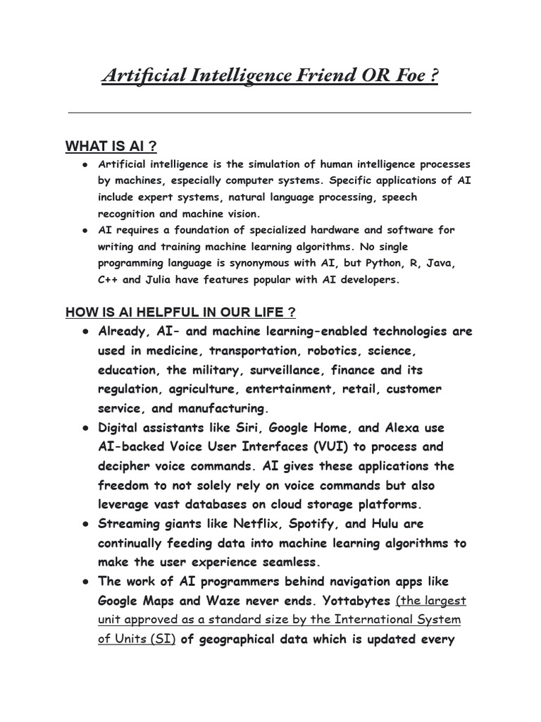 AI: Benefits and Drawbacks Explained | PDF | Artificial Intelligence ...