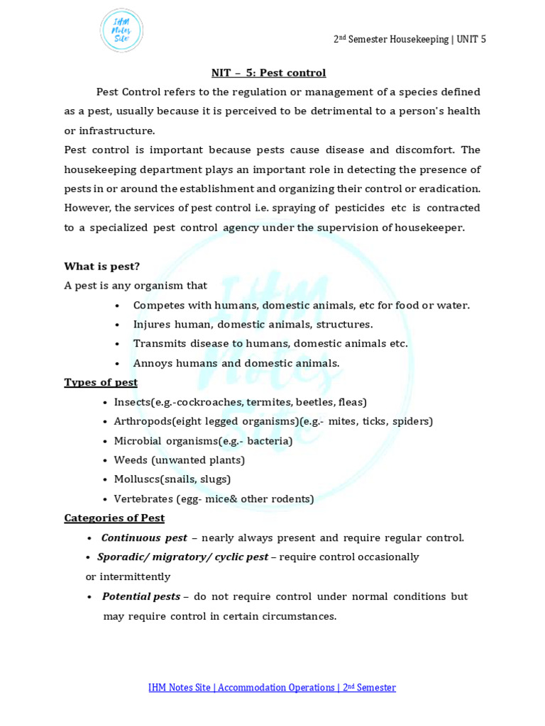 Ch-5 Pest Control | PDF | Pest (Organism) | Pest Control