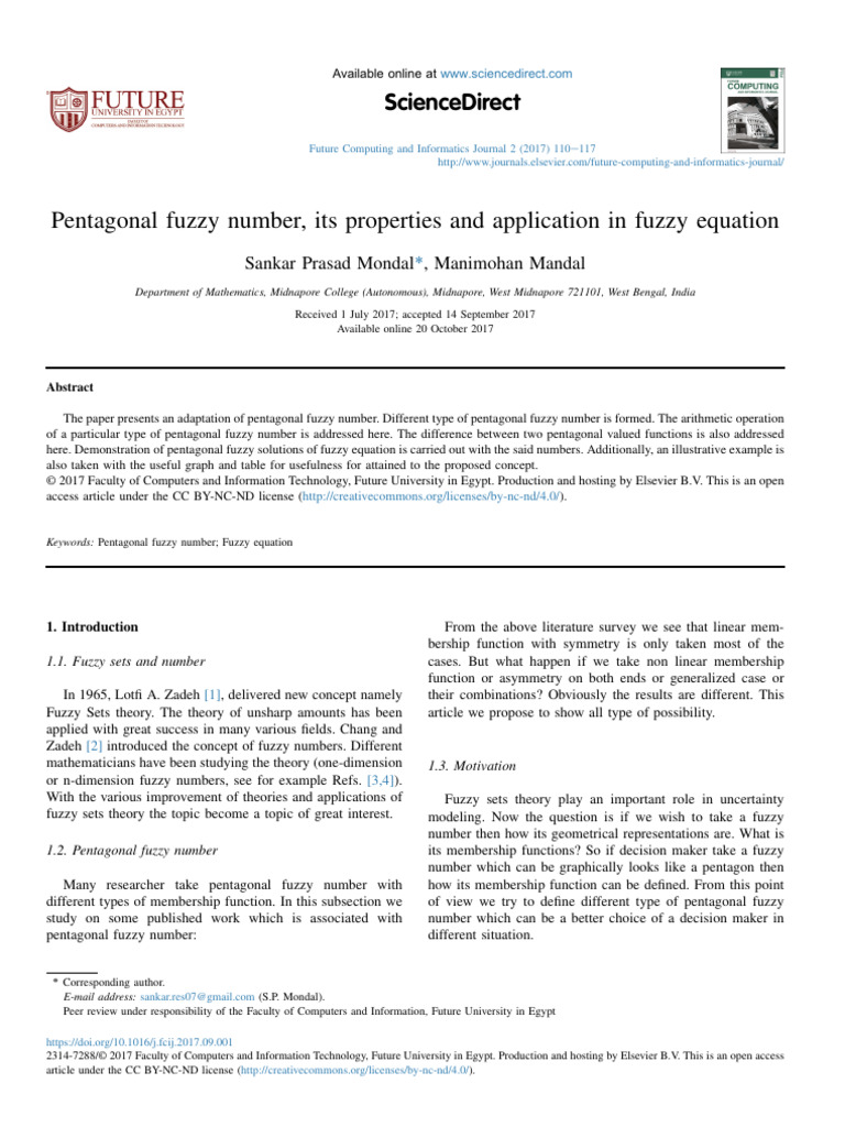 Pentagonal Fuzzy Number | PDF | Fuzzy Logic | Function (Mathematics)
