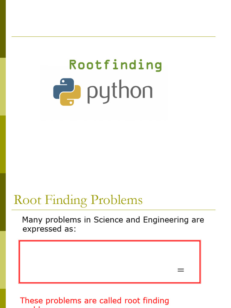 w8-9 EEF311E Root Finding | PDF | Applied Mathematics | Mathematical Logic