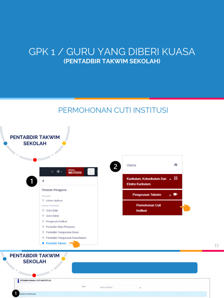 Modul Pengurusan Institusi_Peranan Pentadbir Takwim_Menu Pengurusan Takwim_Submenu Permohonan ...