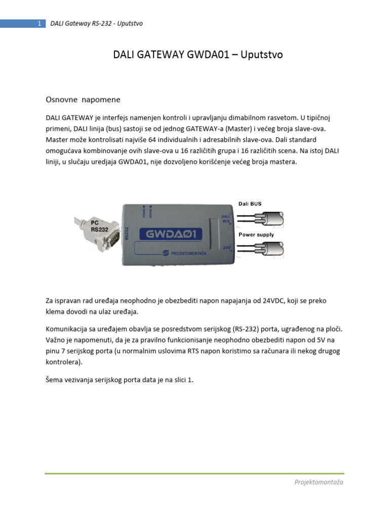 DALI GATEWAY Uputstvo | PDF