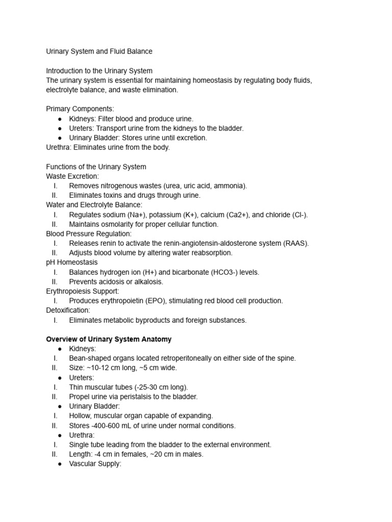 Urinary System and Fluid Balance | PDF | Kidney | Organ (Anatomy)