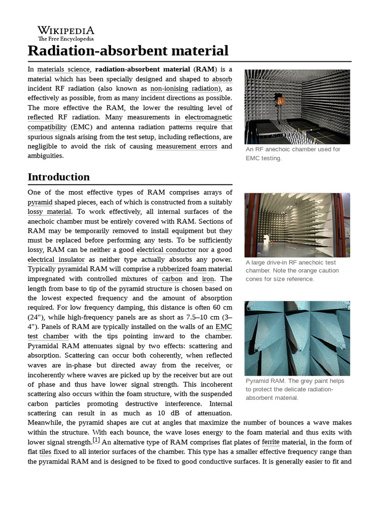Understanding Radiation-Absorbent Materials | PDF | Materials ...