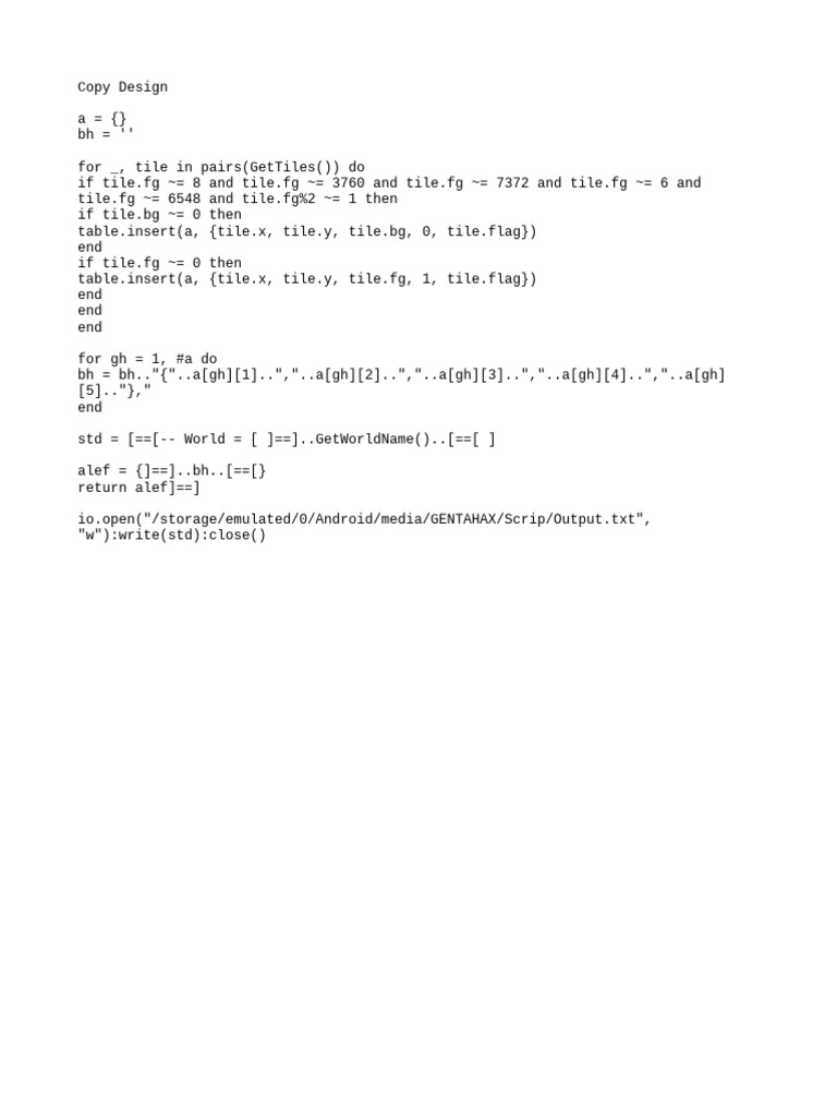 Copy Design.lua | PDF