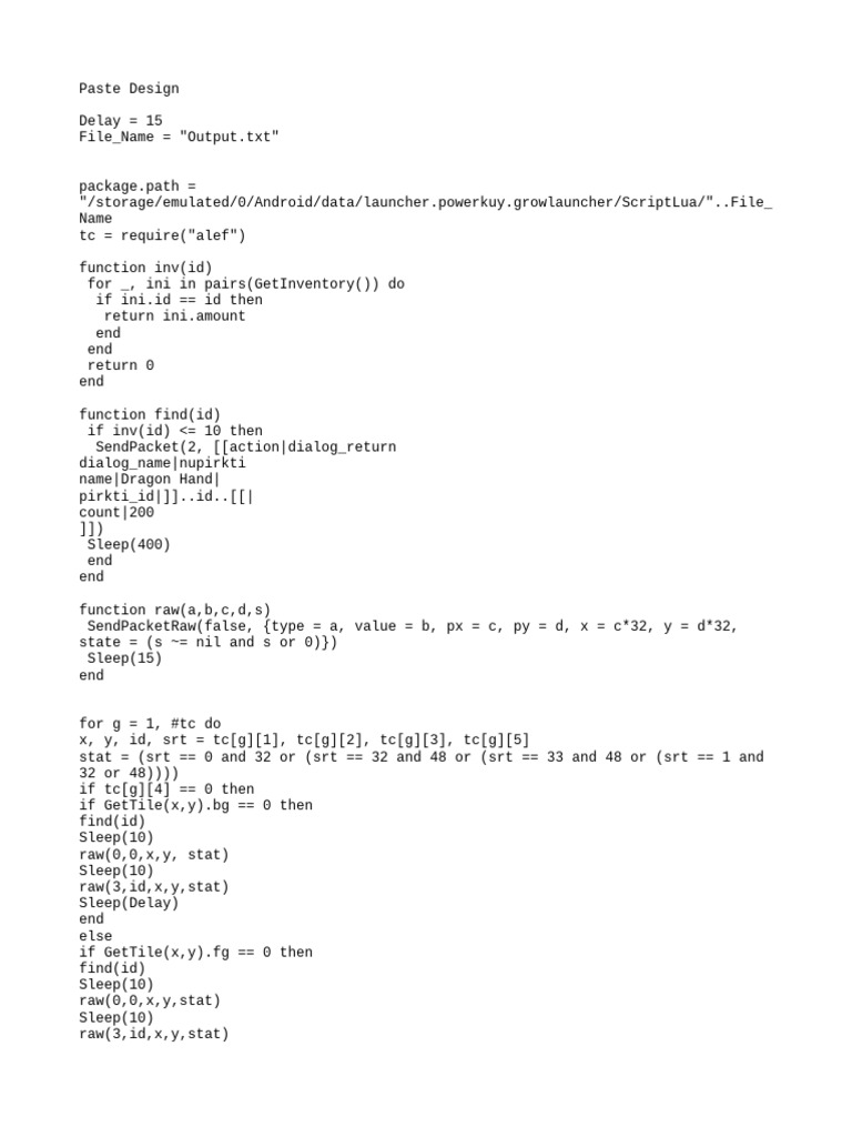 Paste Design - Lua | PDF