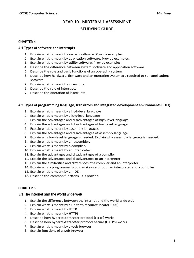 IGCSE - 457 - Studying Guide 2024 - S | PDF | Http Cookie | Security