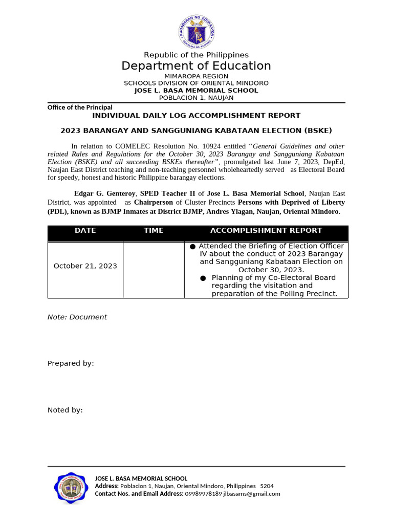 IDLAR BSKE 2023 Electoral Board | PDF | Governance | Democracy