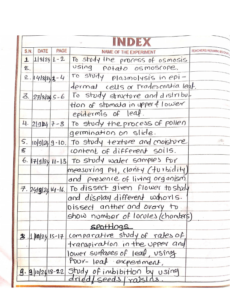 Bio Practical 2024-2025 | PDF