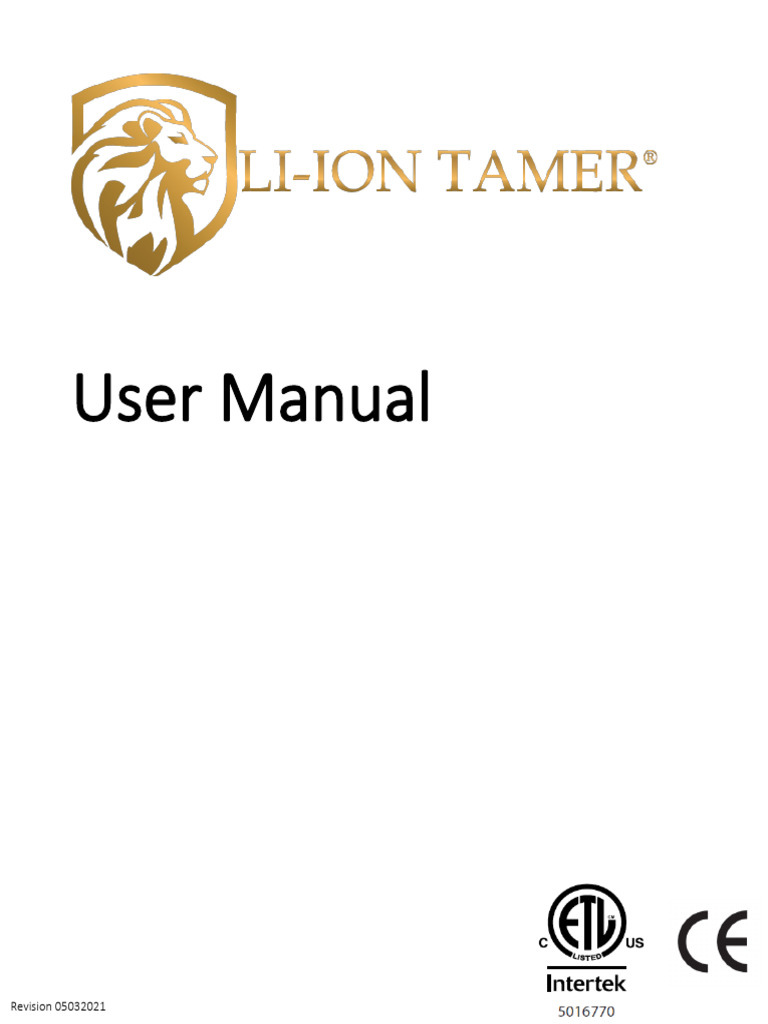 Li Ion Tamer User Manual Gen2 | PDF | Sensor | Lithium Ion Battery
