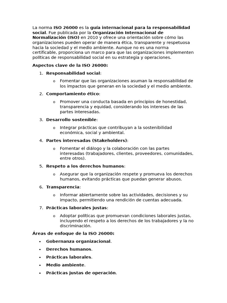 Guía ISO 26000: Responsabilidad Social | PDF