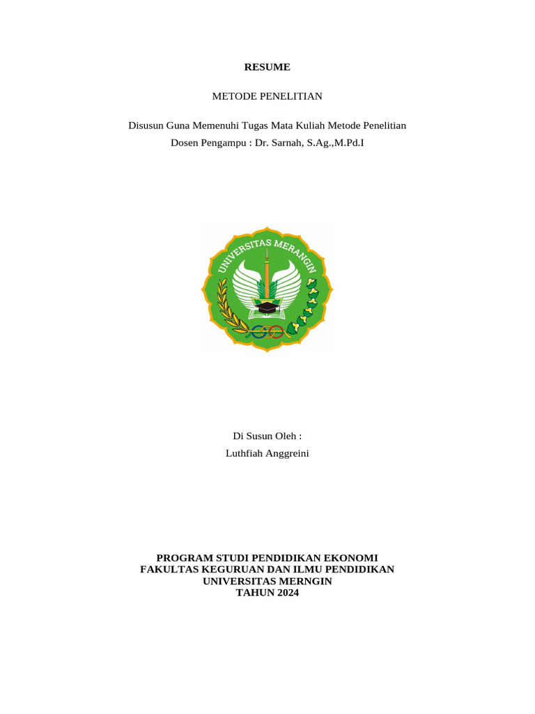Luthfiah Anggreini Tugas Metode Penelitian | PDF