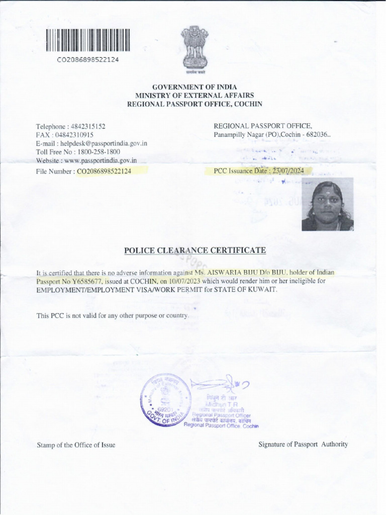 Indian Police Clearance Certificates | PDF