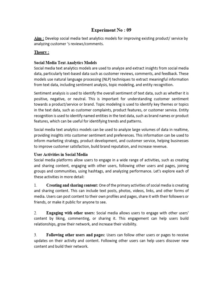 SMA EXP 9_100 | PDF | Receiver Operating Characteristic | Social Media