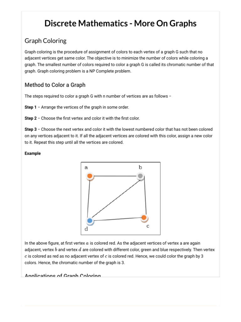 Discrete Mathematics - More on Graphs | PDF | Vertex (Graph Theory) | Graph Theory