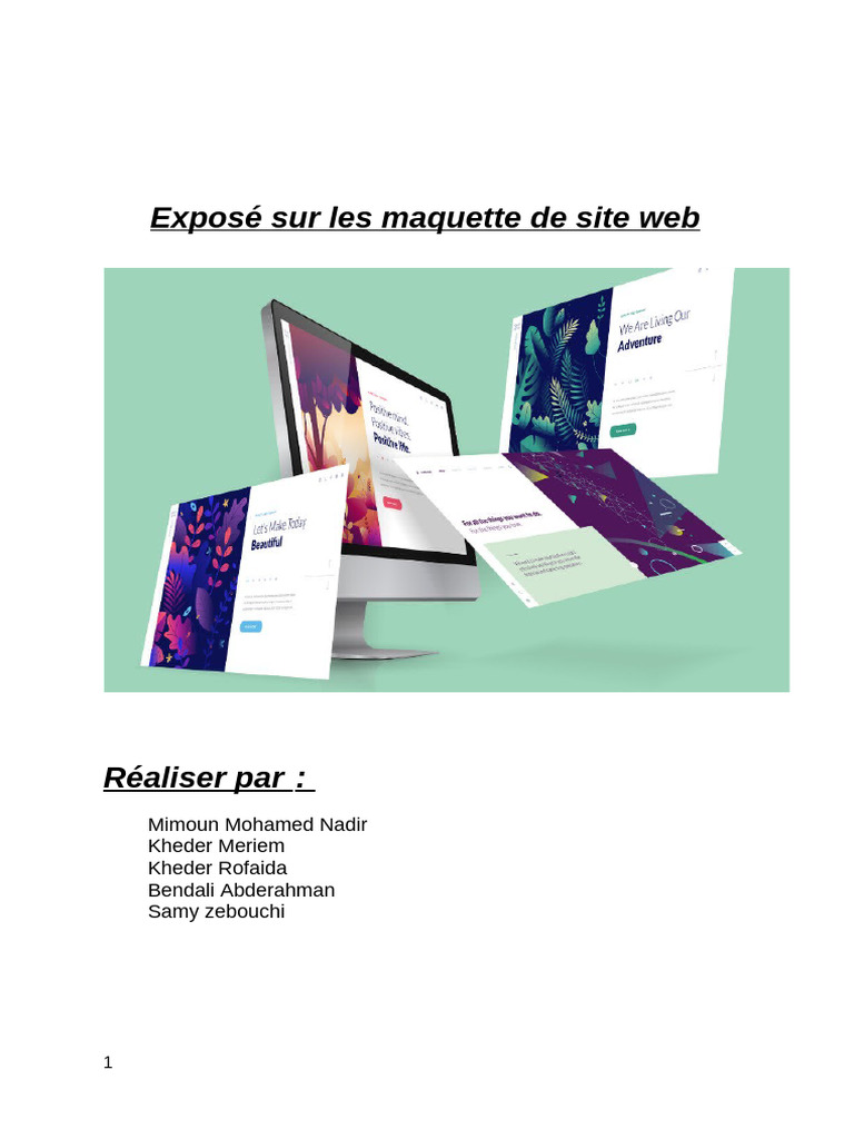 Exposé Sur Les Maquette de Site Web | PDF | Internet | Internet et Web