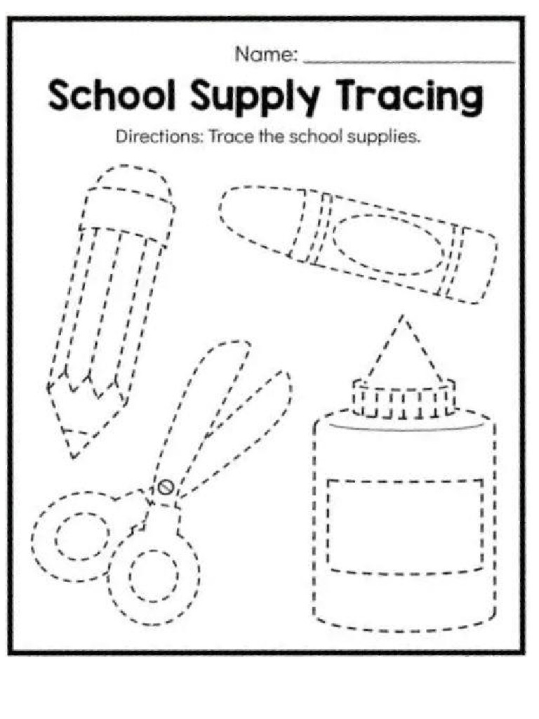 CLASSROOM OBJECTS TRACE AND COLOUR | PDF