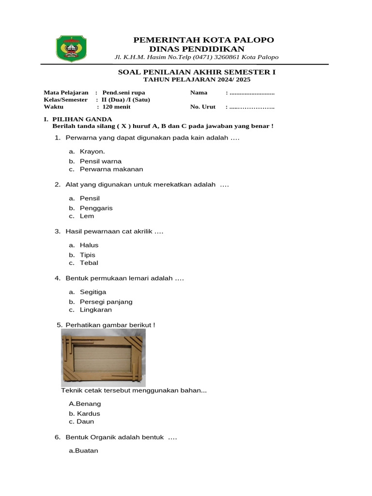 Soal Kumer Seni Rupa | PDF