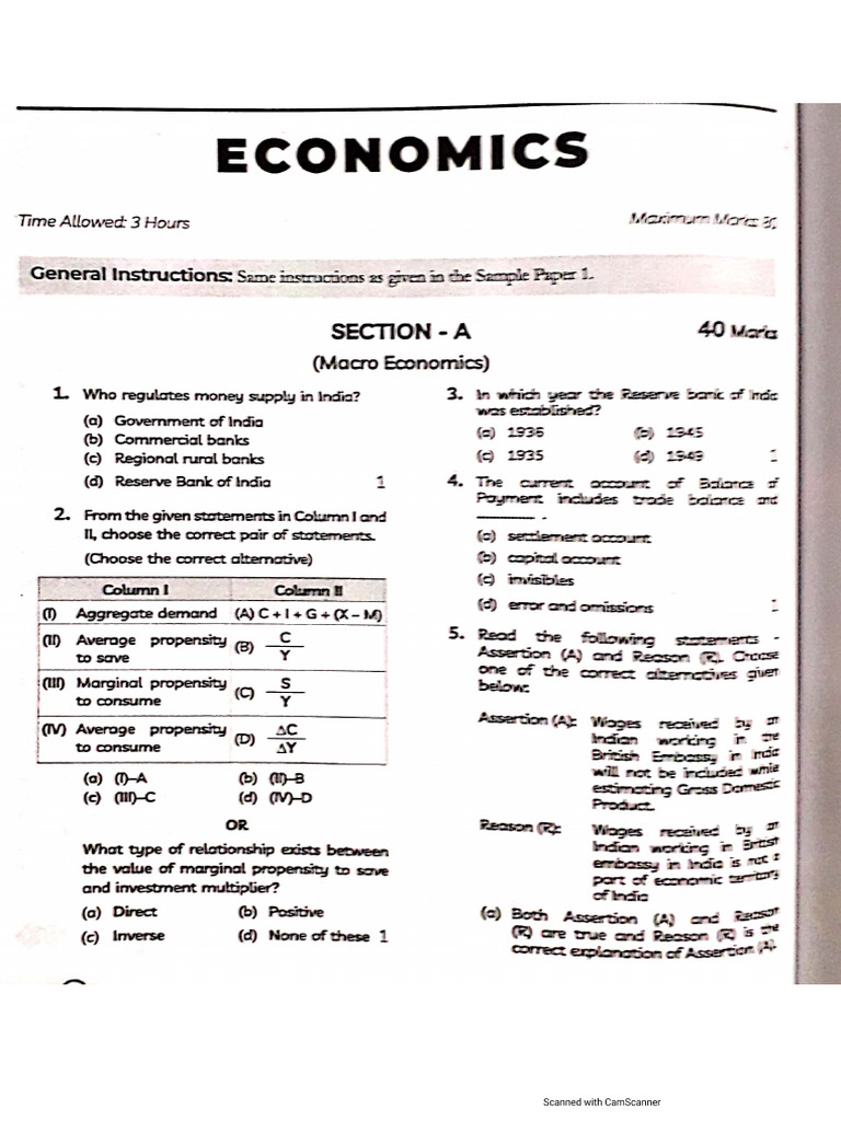 Sample Paper 6 | PDF
