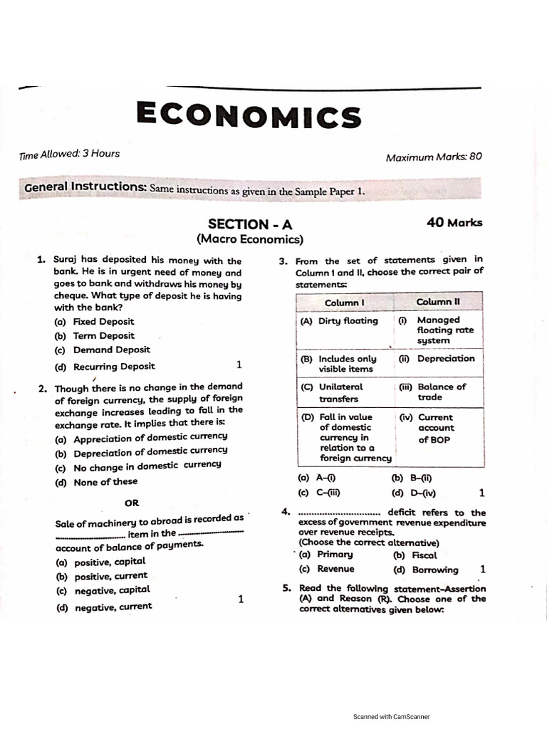 Sample Paper 5 | PDF