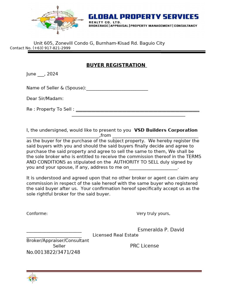 Buyer Registration Form | PDF