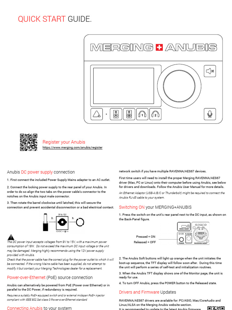 Merging+Anubis Quick Start Guide | PDF | Power Supply | Electrical ...