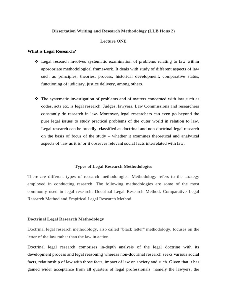 Legal Research Methods Notes 3 | PDF | Methodology | Precedent