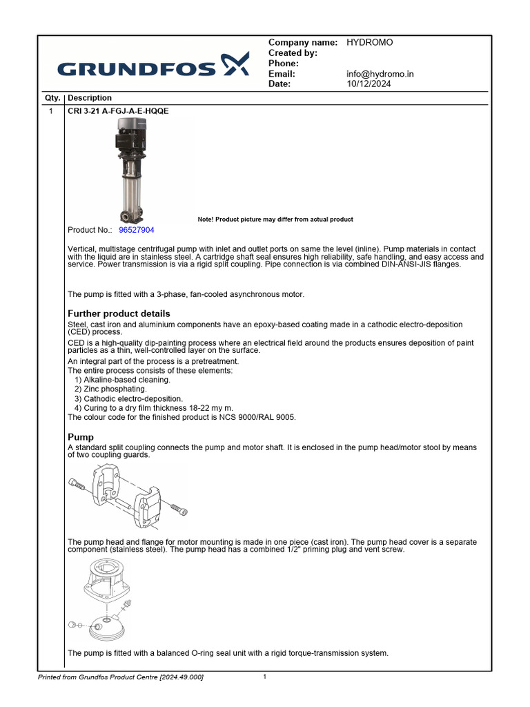 grundfos _CRI_321_AFGJAEHQQE | PDF | Pump | Mains Electricity