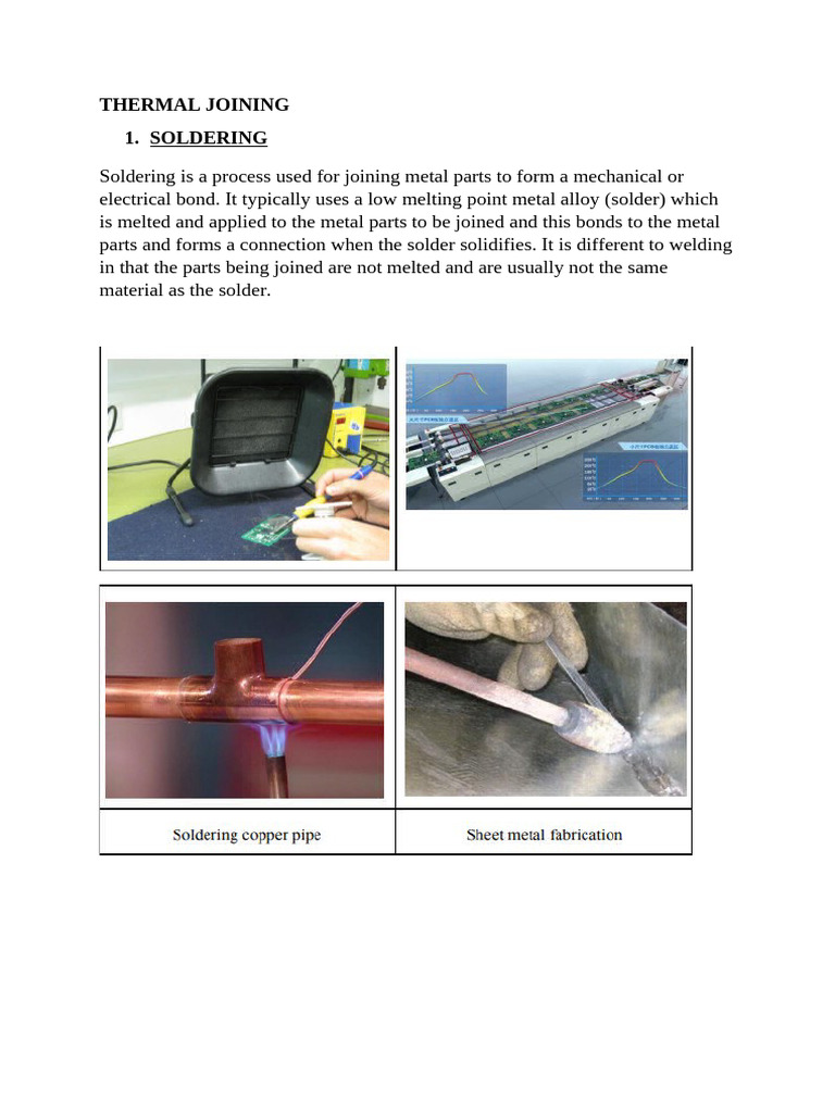 THERMAL JOINING | PDF | Soldering | Welding