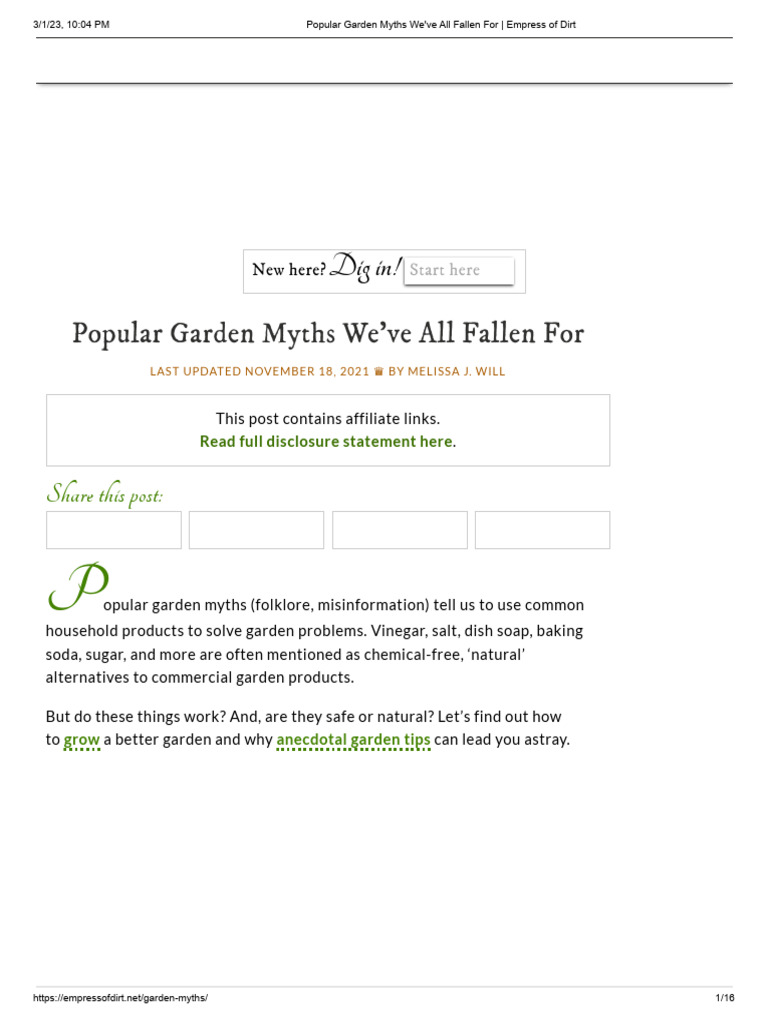 Popular Garden Myths We've All Fallen For - Empress of Dirt | PDF ...