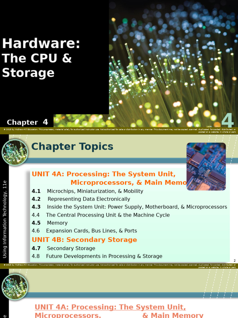 MODULE 4 Hardware The CPU & Storage | PDF | Byte | Central Processing Unit