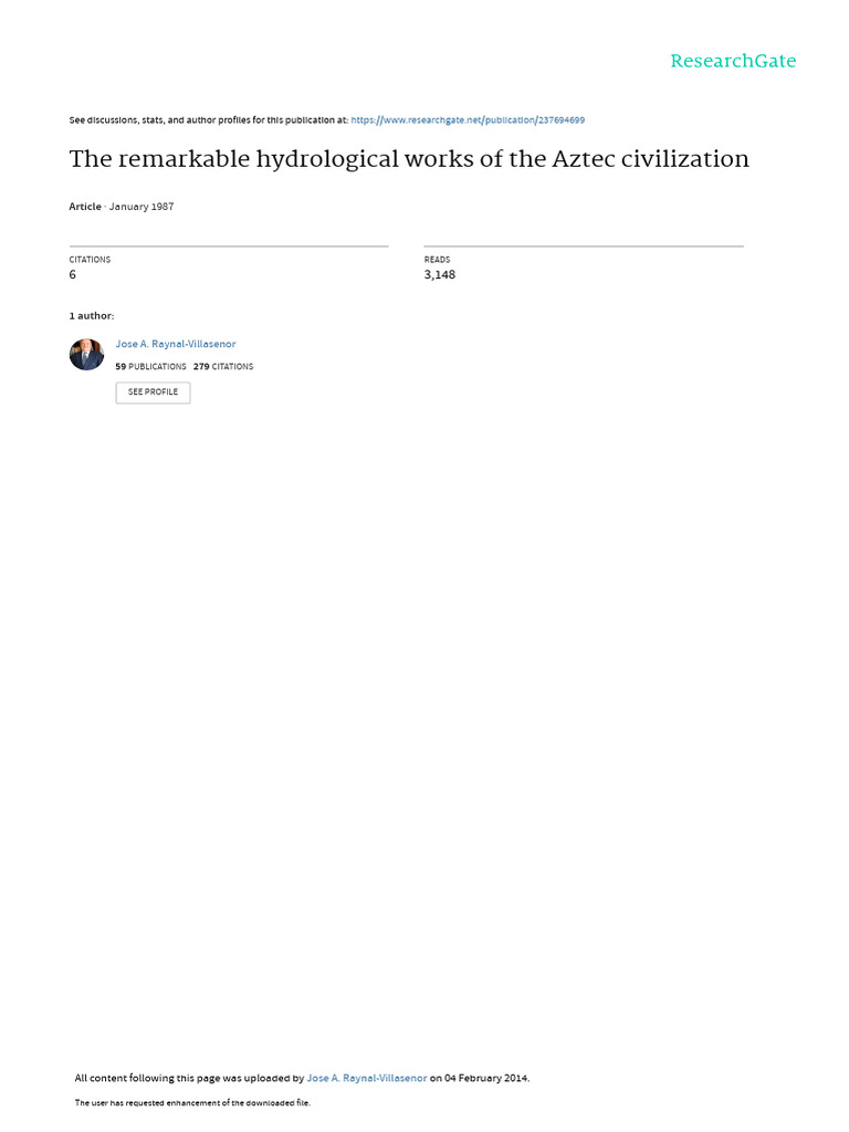 The Remarkable Hydrological Works of The Aztec Civ | PDF | Hydrology ...