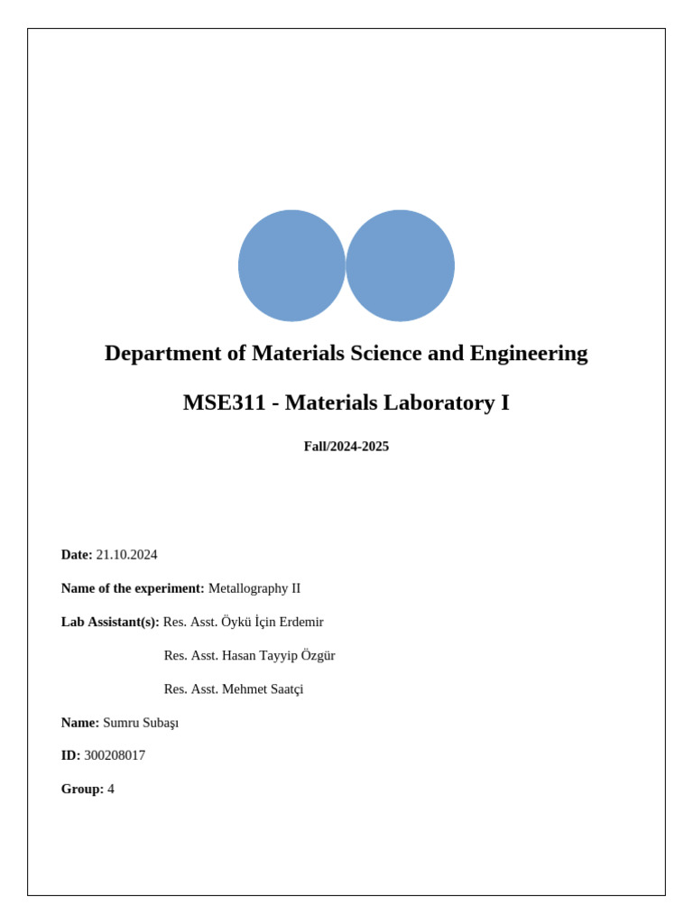 Metallography Report MSE311 | PDF | Steel | Iron
