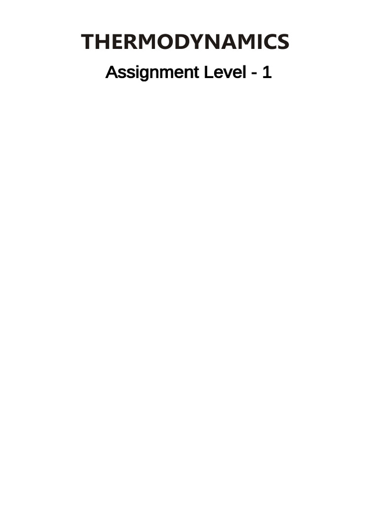 Assignment Thermo Level 1 - Backup | PDF