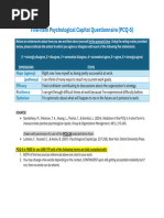 PsyCap Questionnaire | PDF | Optimism | Action (Philosophy)