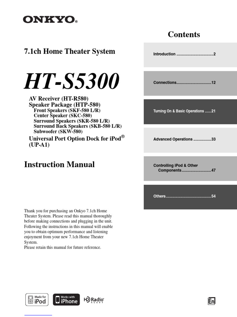 hts5300 - HT-R580 Manual | PDF | Hdmi | Loudspeaker