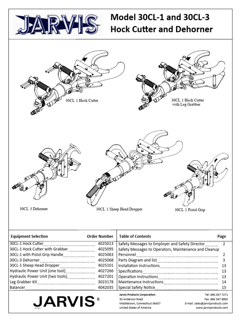 TIJERA HIDRAULICA 30CL-1 Hock Cutter y 30CL-3 Dehorner | PDF ...