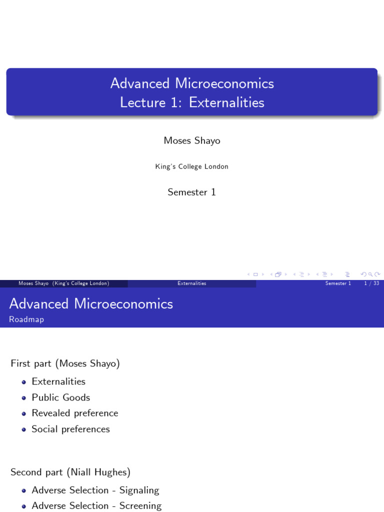 Externalities in Microeconomics | PDF | Externality | General ...