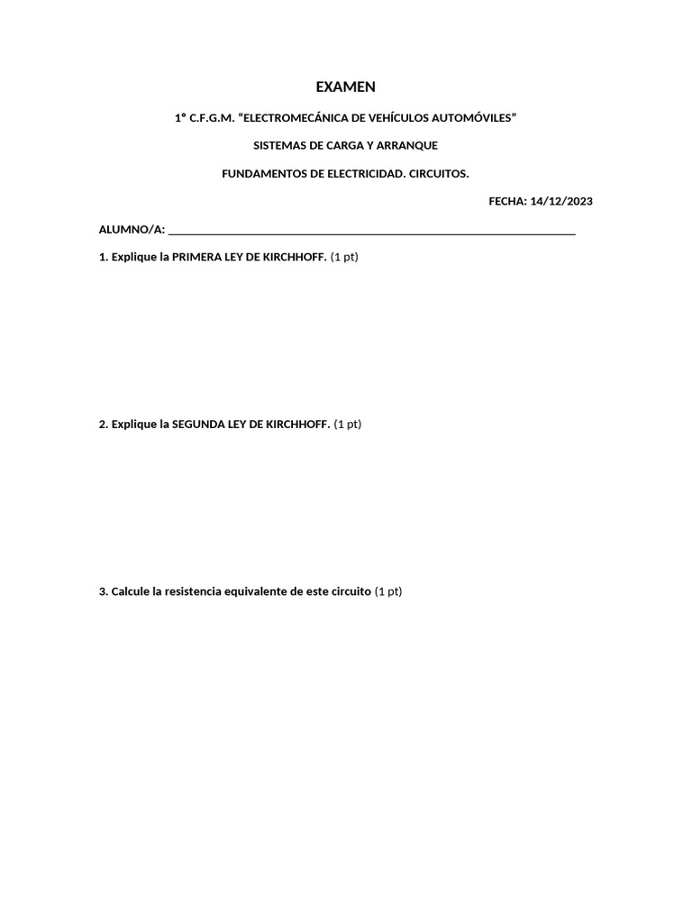 Examen Sca Circuitos Eléctricos | PDF Examen Sca Circuitos Eléctricos | PDF