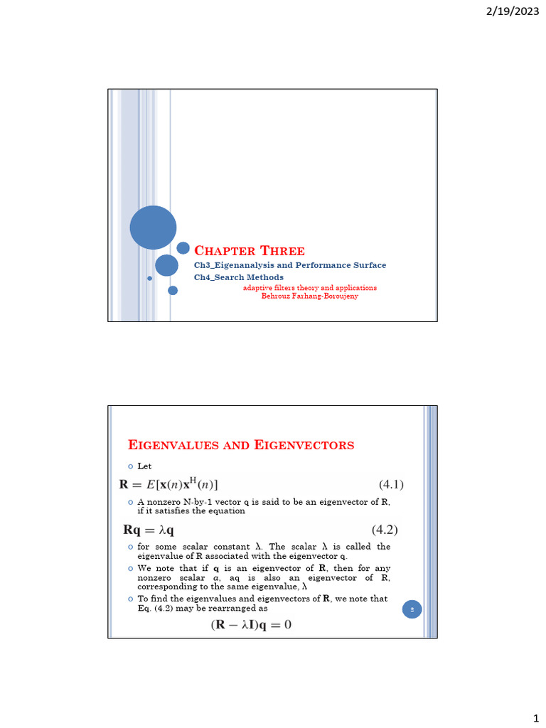 Chapter - 3 Performance Surface and Search Method | PDF | Eigenvalues And Eigenvectors | Matrix ...