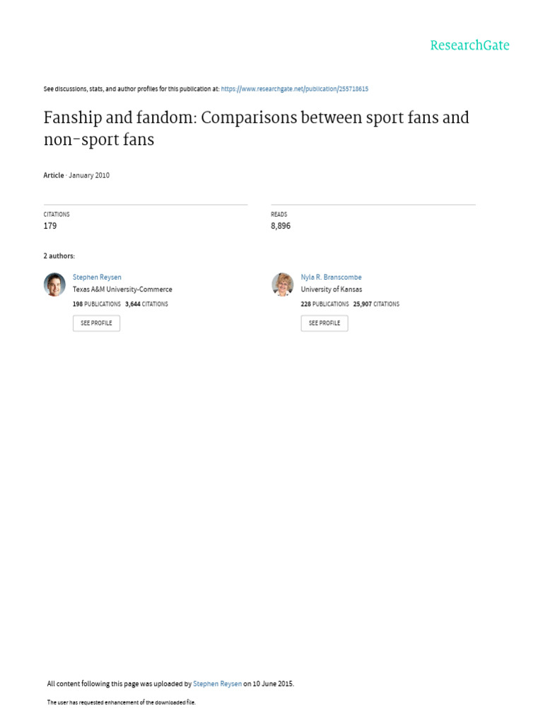 Fanship Scale | PDF | Social Psychology | Psychology