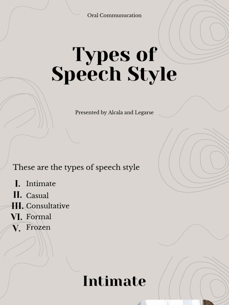 Types of Speech Style | PDF